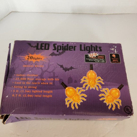 Holiday | Halloween Led Orange Spider Lights Indooroutdoor | Poshmark
